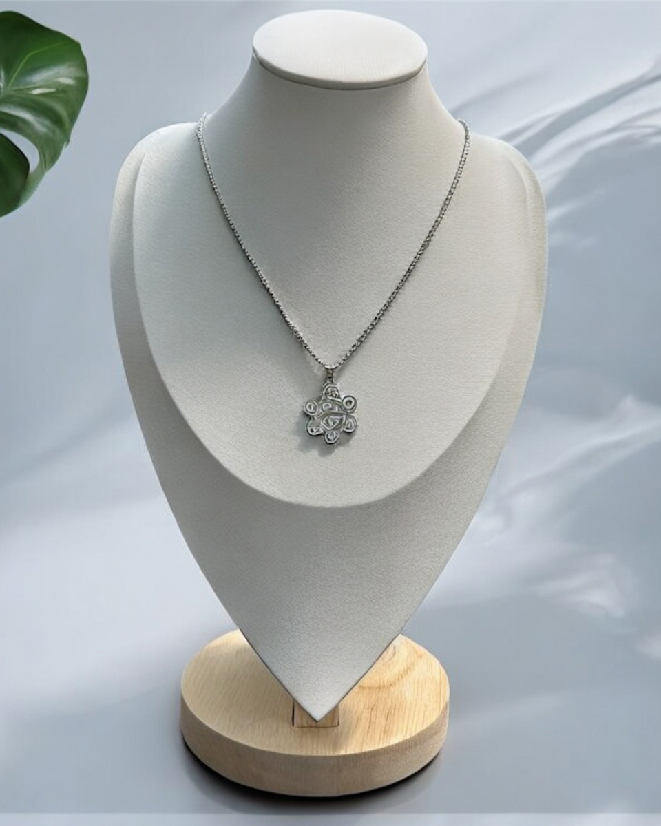 Collar Sol Taino Plateado (Mediano) – Bisuteria Moderna PR