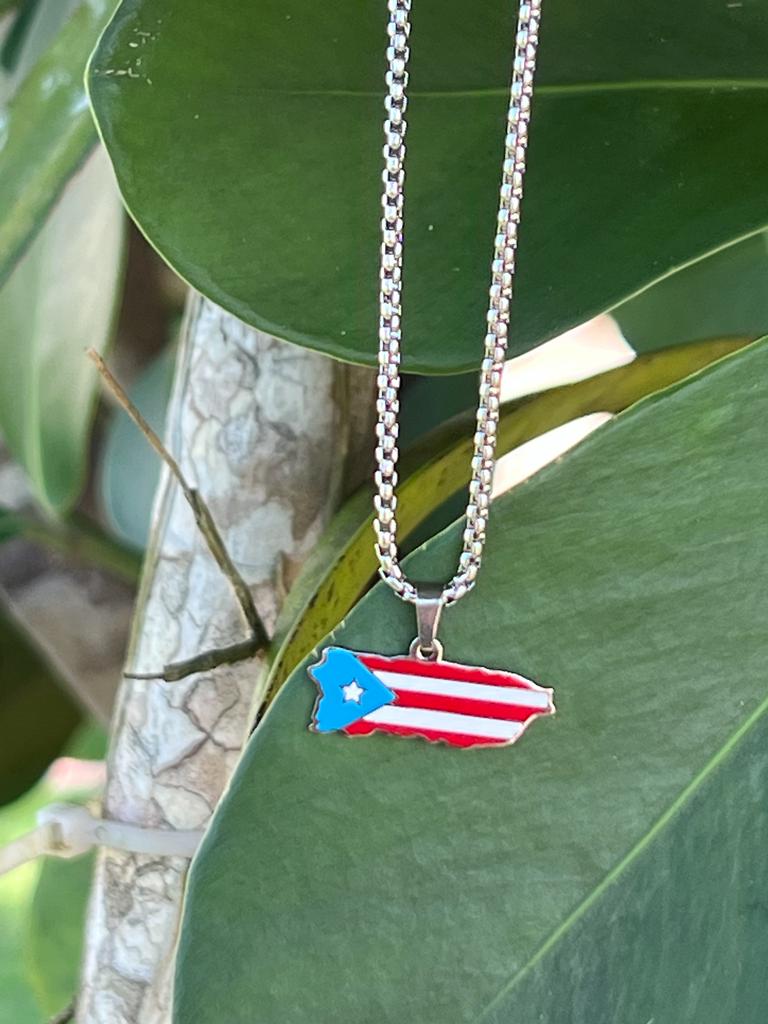 Collar Mapa de Puerto Rico Pequeña – Bisuteria Moderna PR
